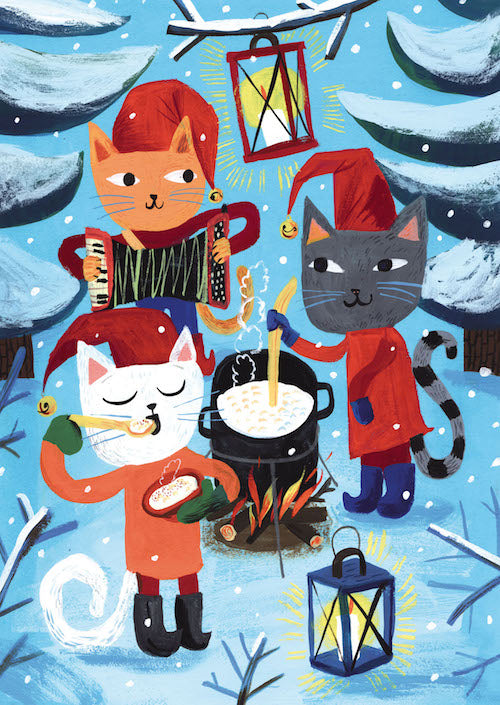 Postkarte Puurojuhla Porridge-Party – marmelo manufaktur brandenburg